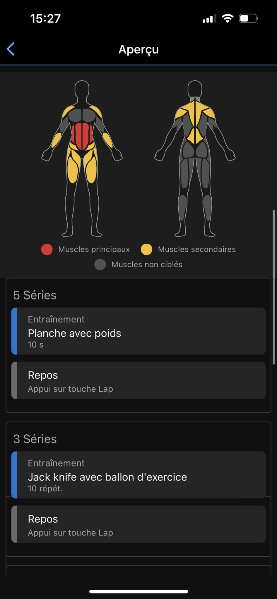 Faire de la musculation avec Garmin