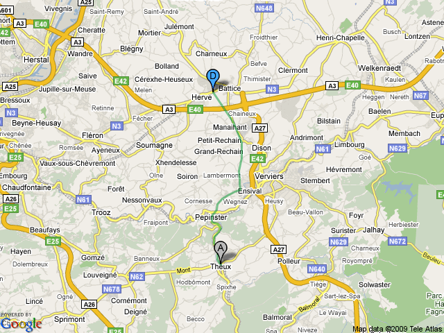 Battice Theux via Rechain et Wegnez
